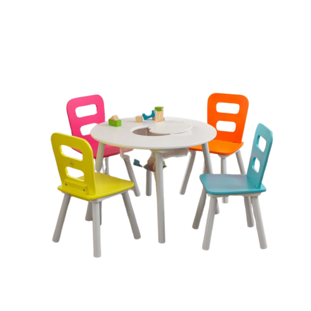 Kidkraft round storage table & 4 chair set store